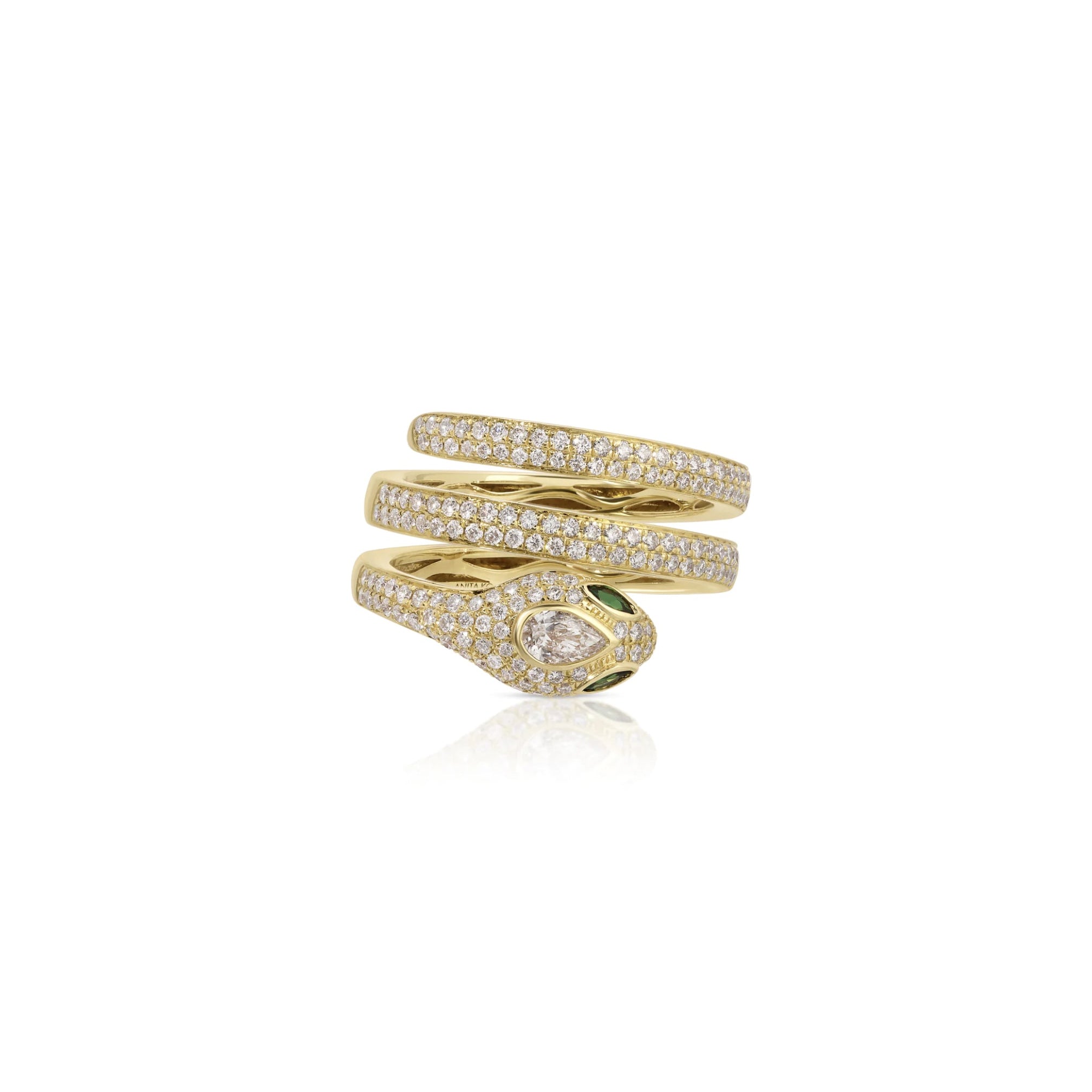Diamond Pave Snake Coil Ring – TinyGods