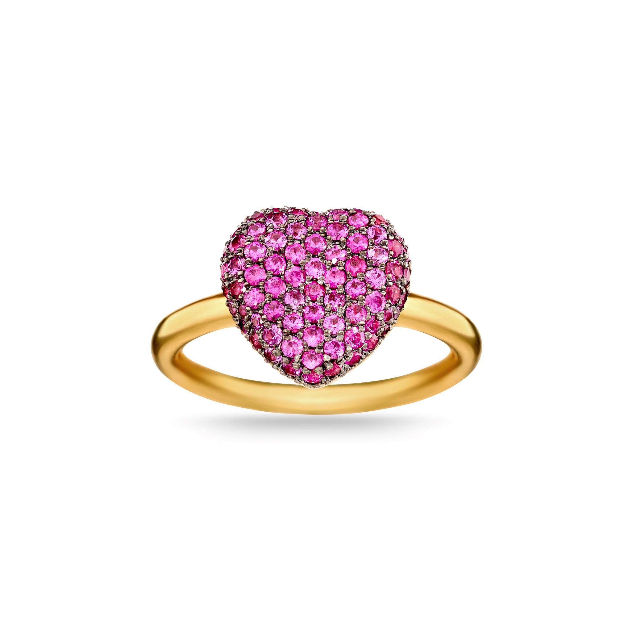 Agape Bella Pink Sapphire Heart Ring