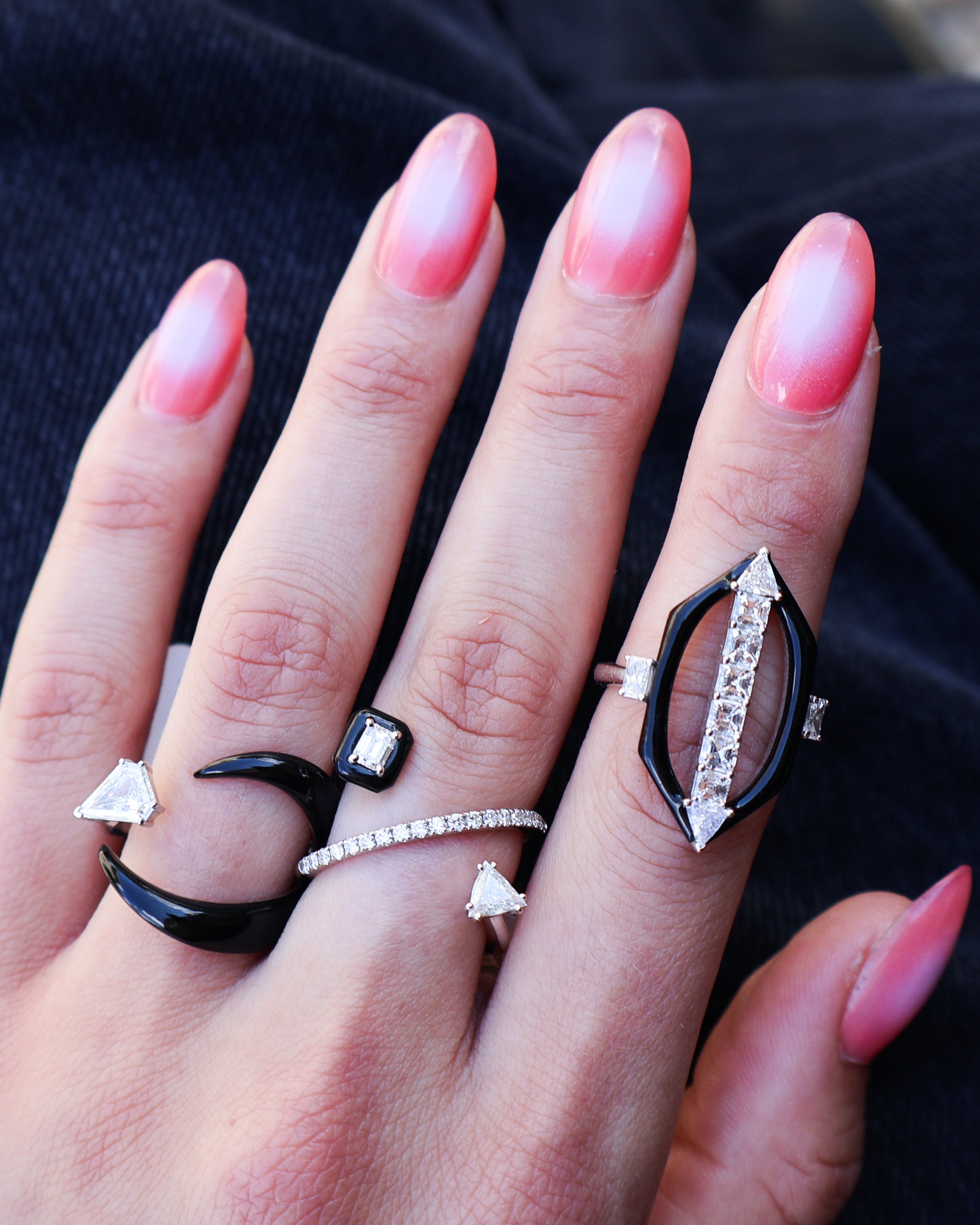 Oui Corner Diamond Ring – TinyGods