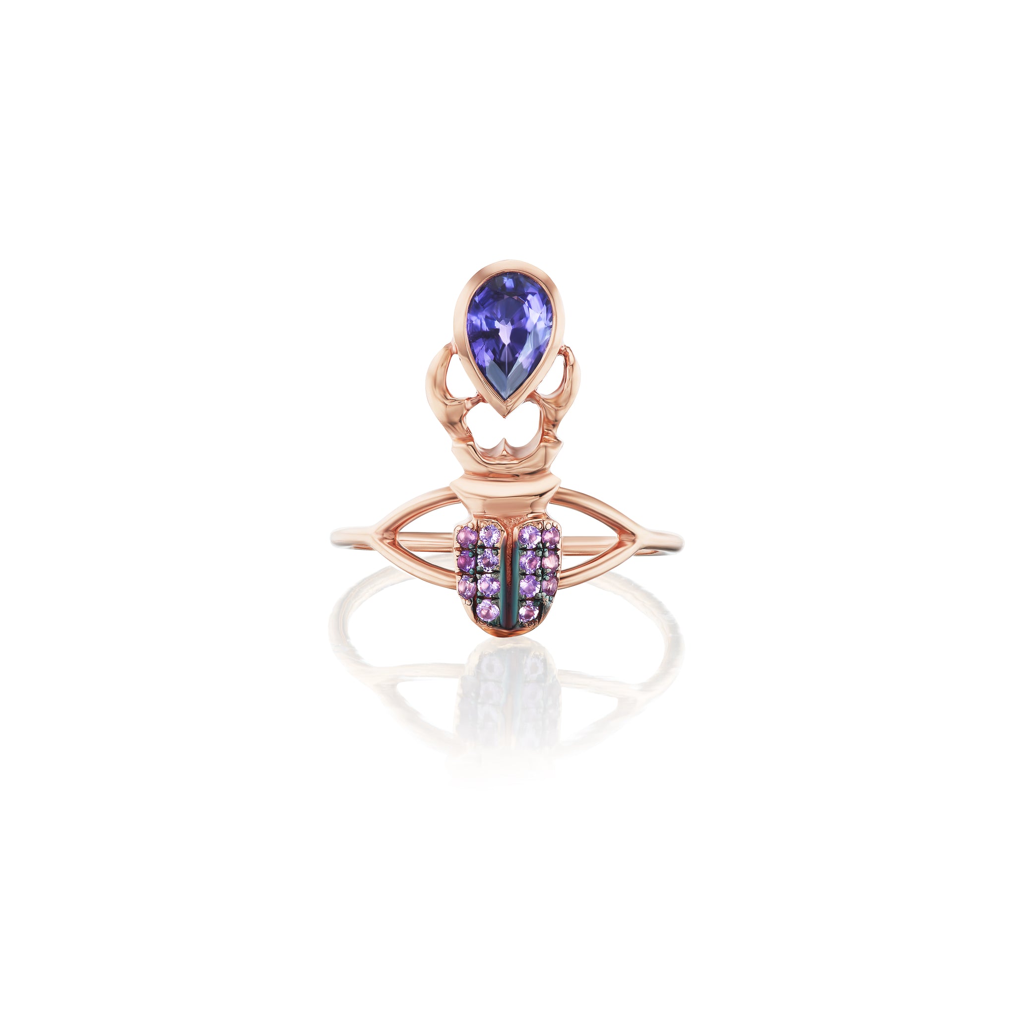 Purple Sapphire Khepri Ring