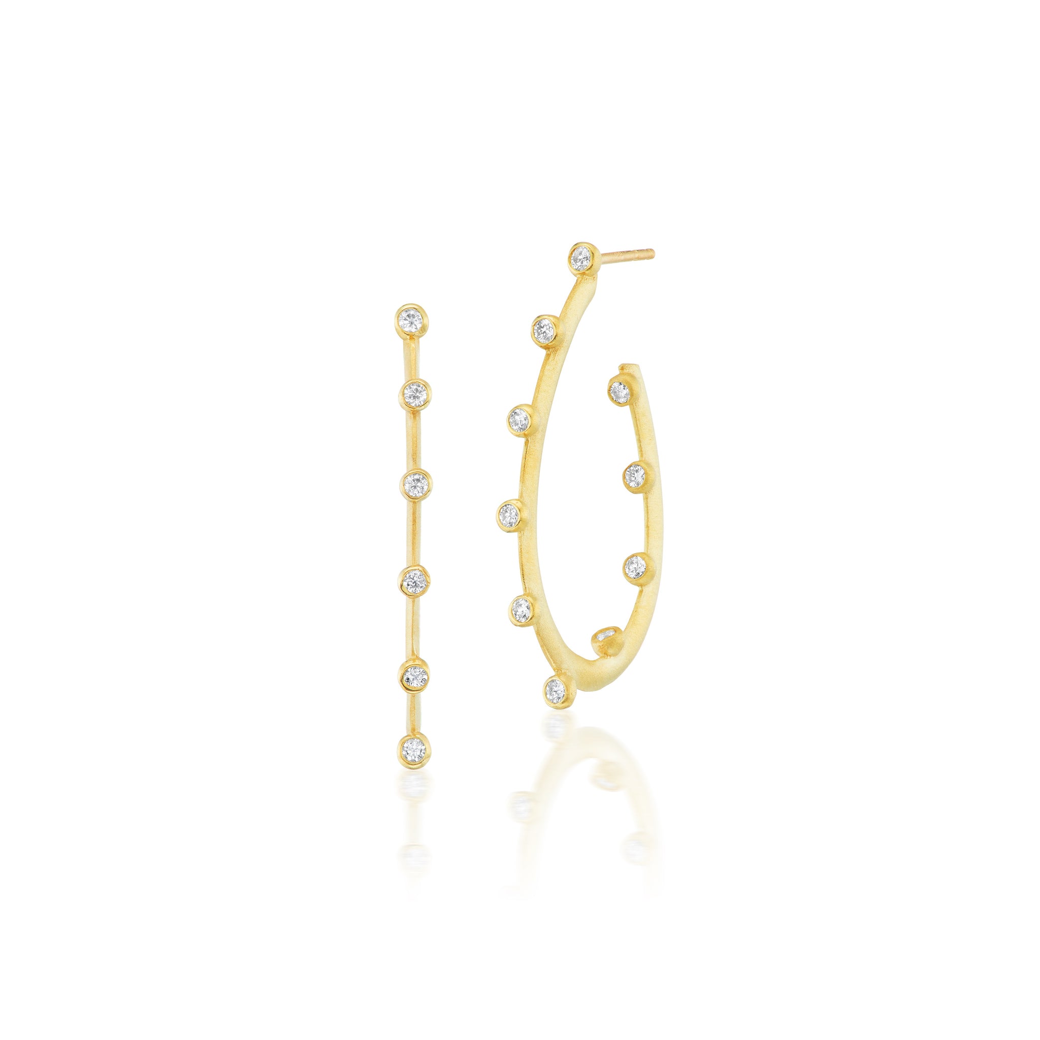Small Hoopla Bezel Pear Shaped Hoops